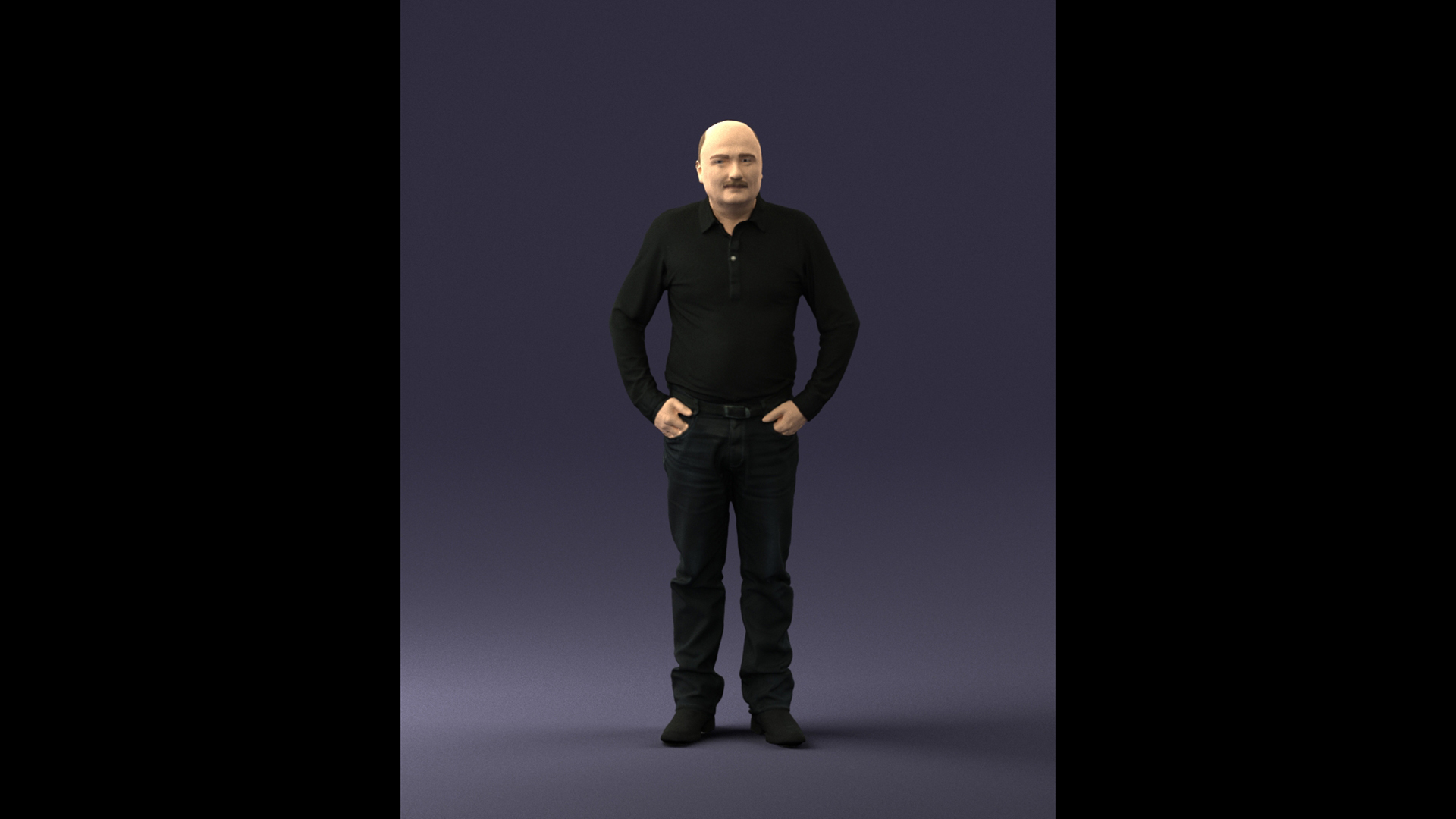 Careca com bigode 0703 Modelo 3D - TurboSquid 1706583