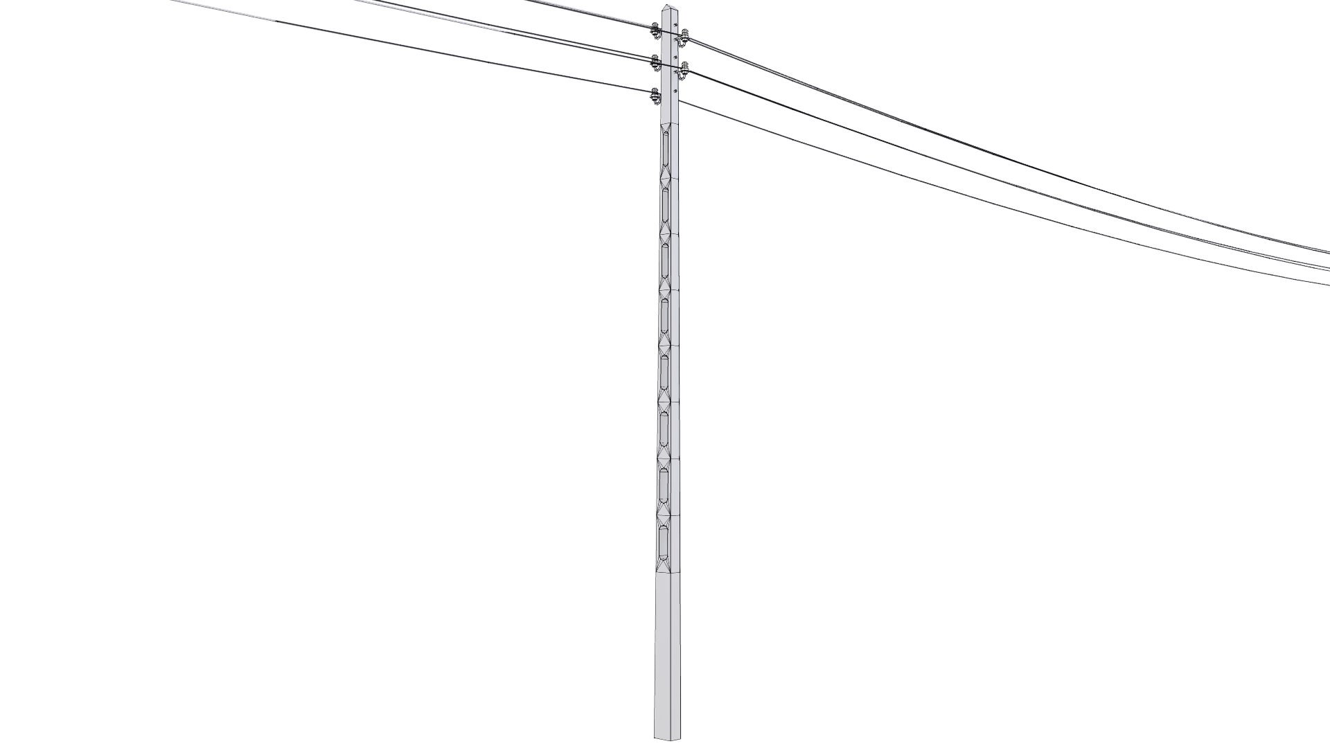 3D Street Utility Pole Low Poly Game 13 - TurboSquid 1864058