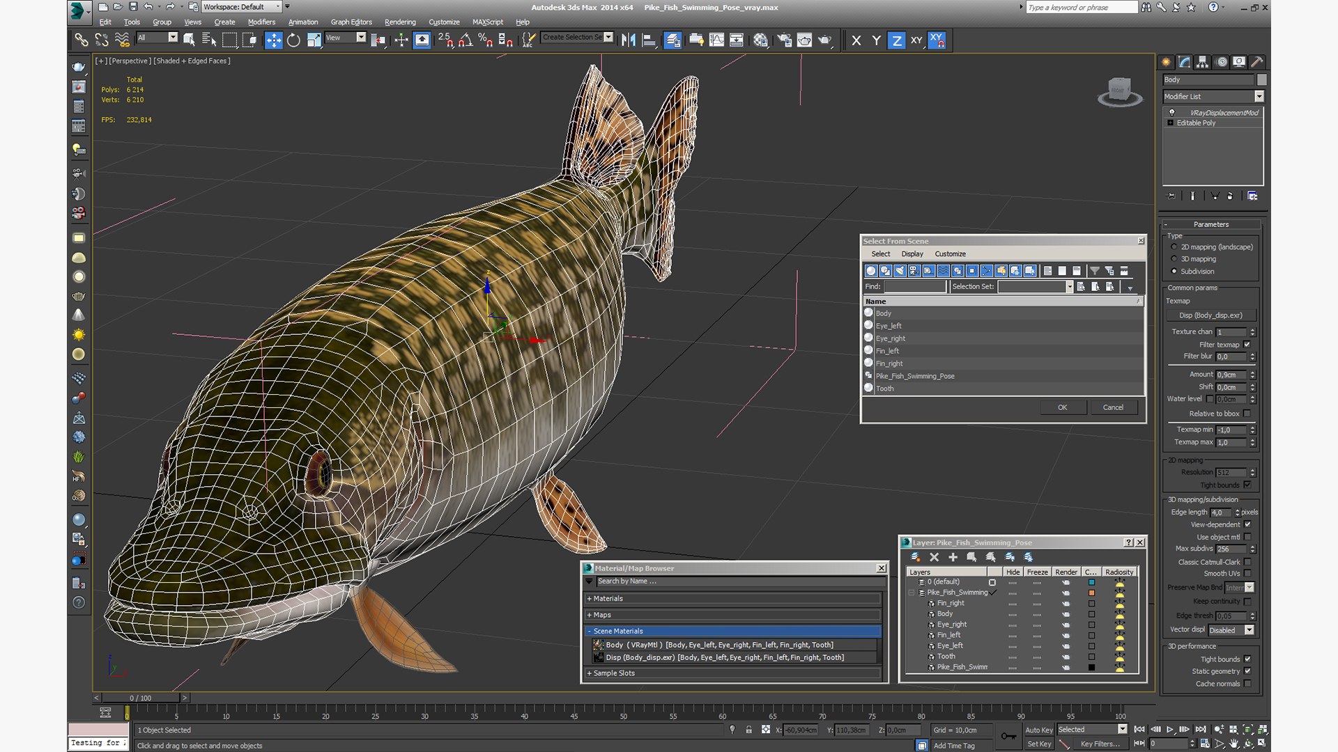 Pike fish swimming pose 3D model - TurboSquid 1584585