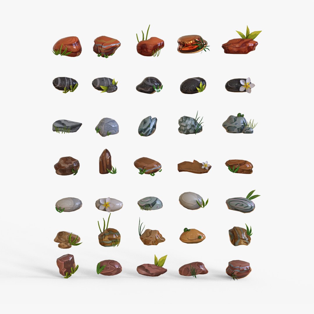 3D Stone Colorful Collections - TurboSquid 2072946