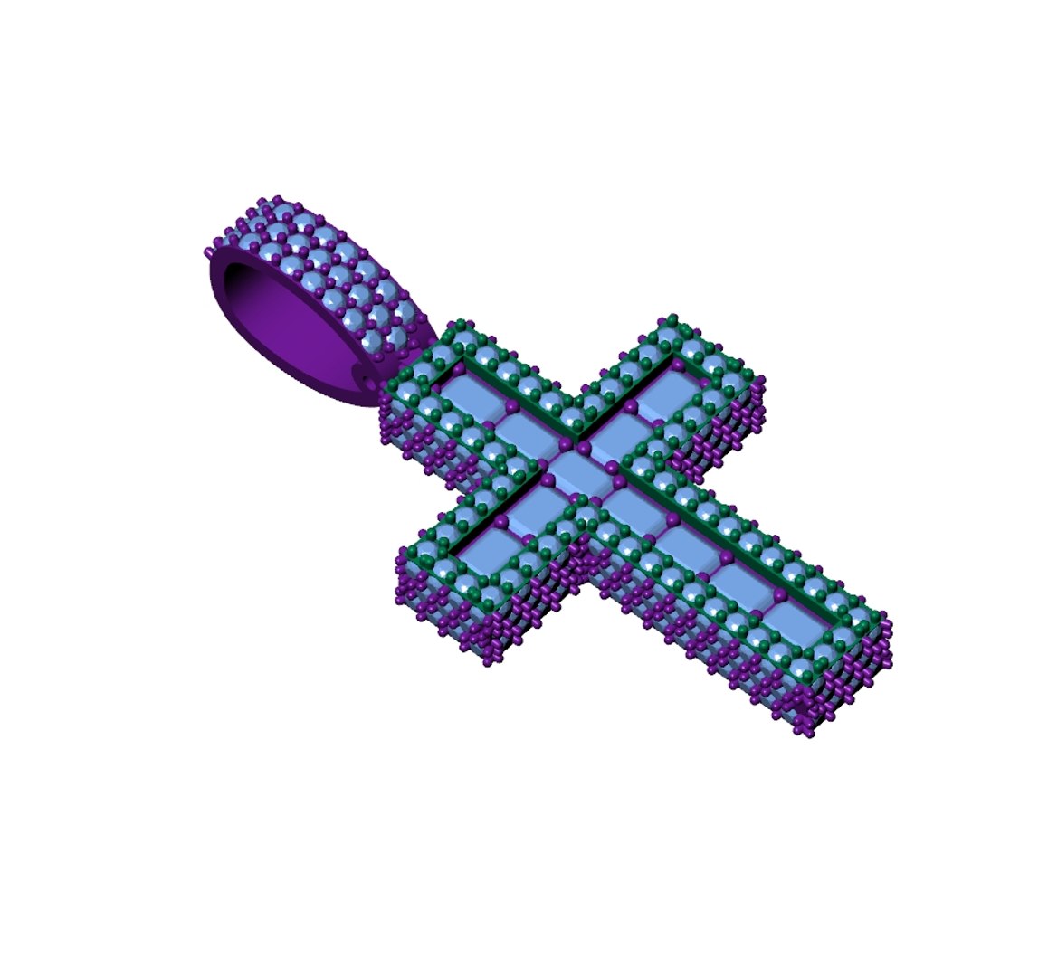 3D Custom Cross Diamond Pendant - Cross Pendant Design - Print ...