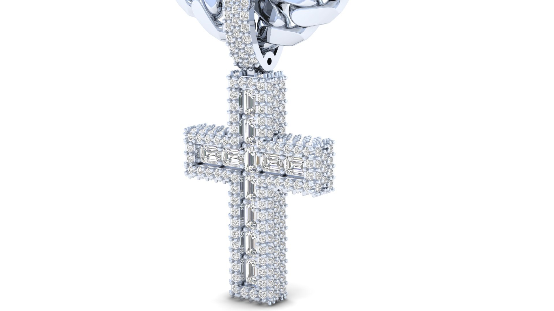 3D Custom Cross Diamond Pendant - Cross Pendant Design - Print ...