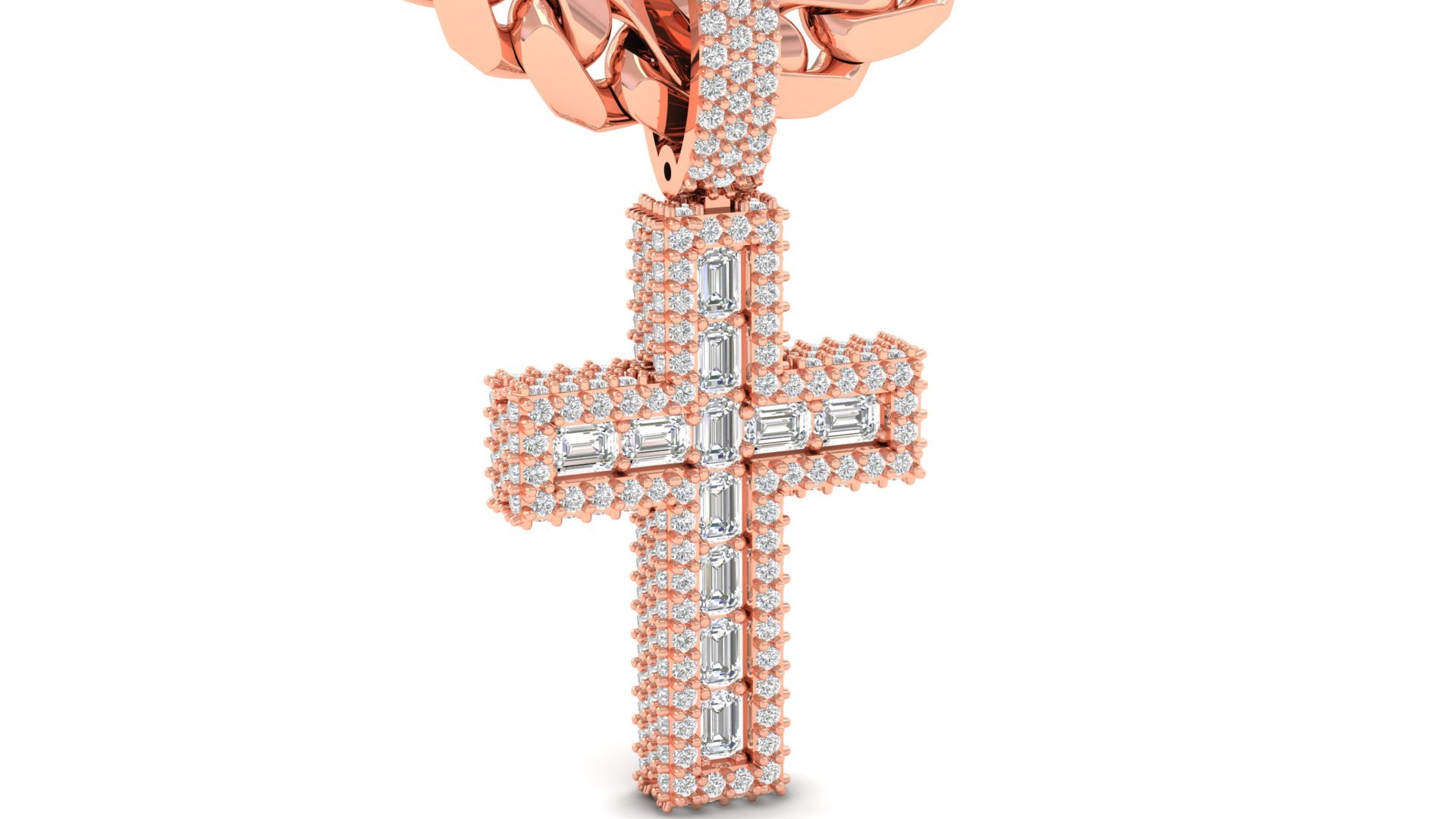 3D Custom Cross Diamond Pendant - Cross Pendant Design - Print ...