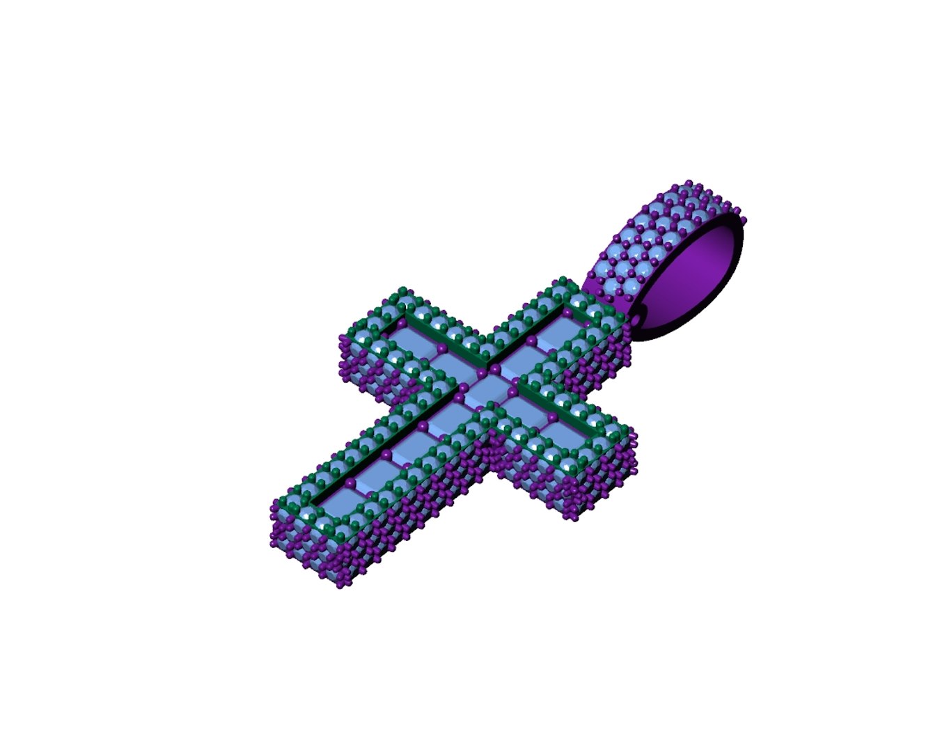 3D Custom Cross Diamond Pendant - Cross Pendant Design - Print ...