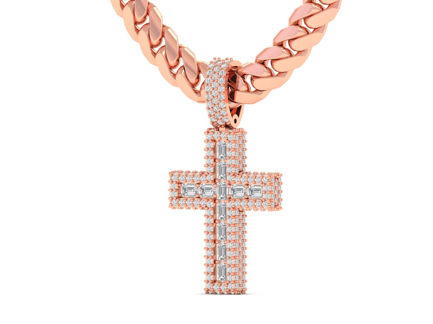 3D Custom Cross Diamond Pendant - Cross Pendant Design - Print ...