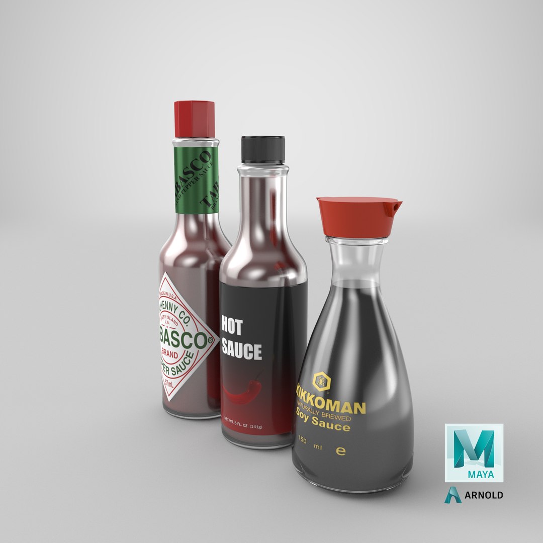 Pepper Sauce Bottle Condiment 3D Model - TurboSquid 1923195