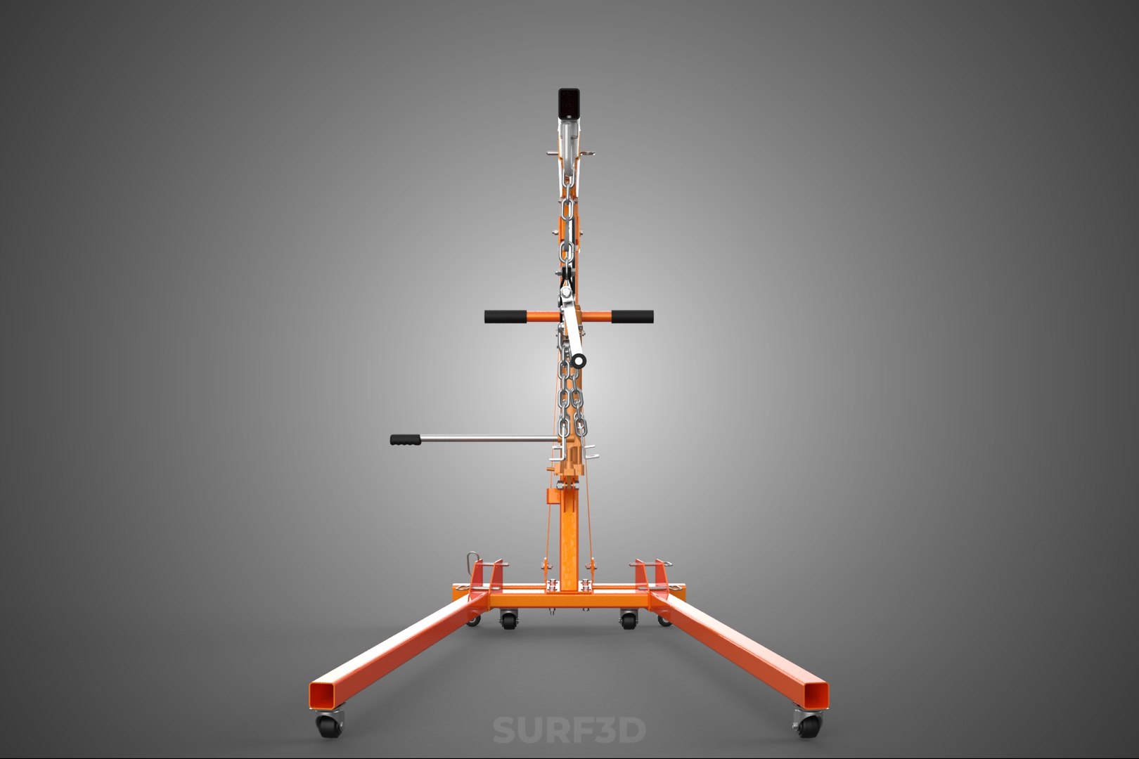 3D CRANE ENGINE HOIST LIFT WINCH HYDRAULIC LEVELER BALANCER LOAD UP ...