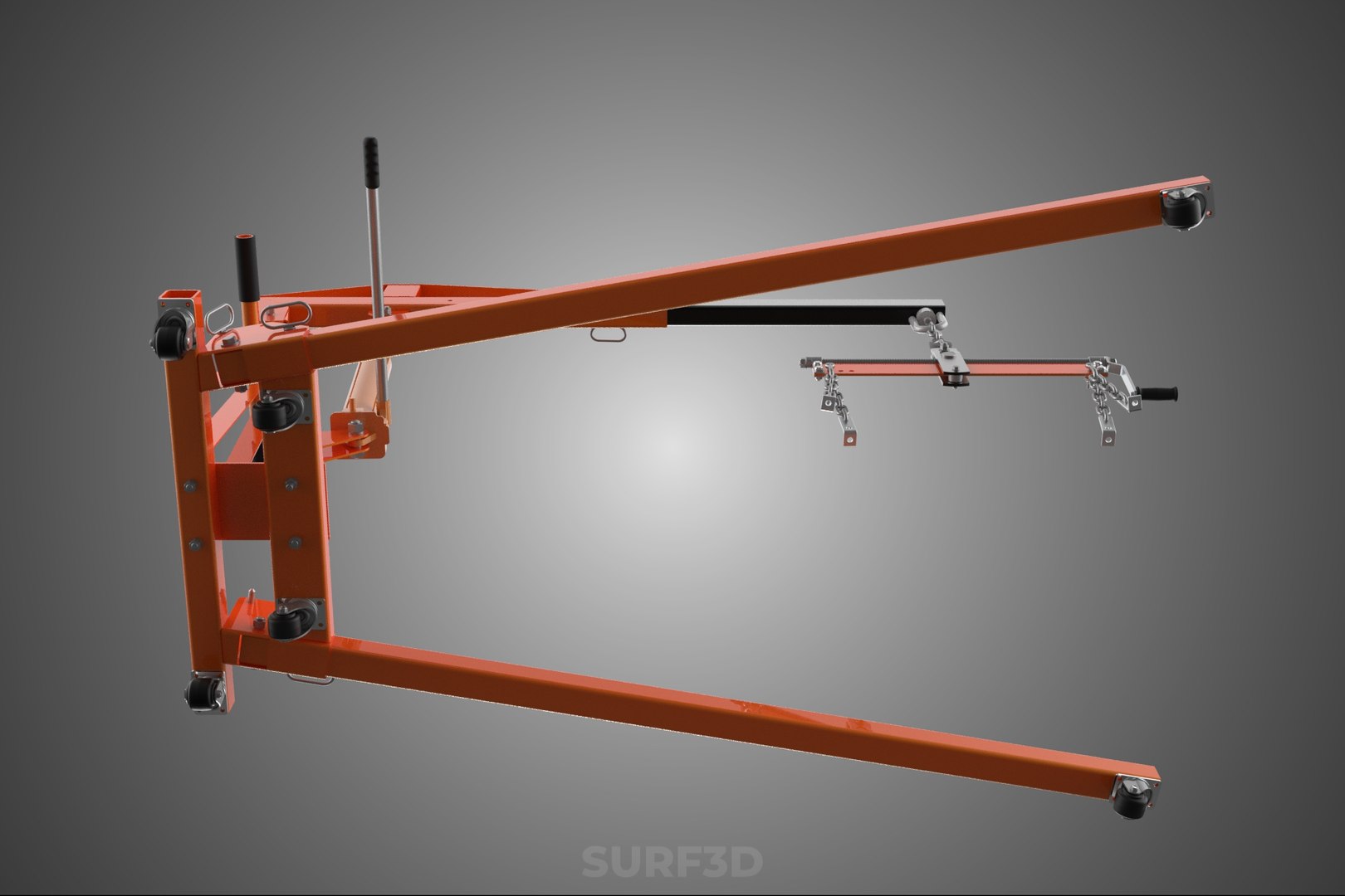 3D CRANE ENGINE HOIST LIFT WINCH HYDRAULIC LEVELER BALANCER LOAD UP ...