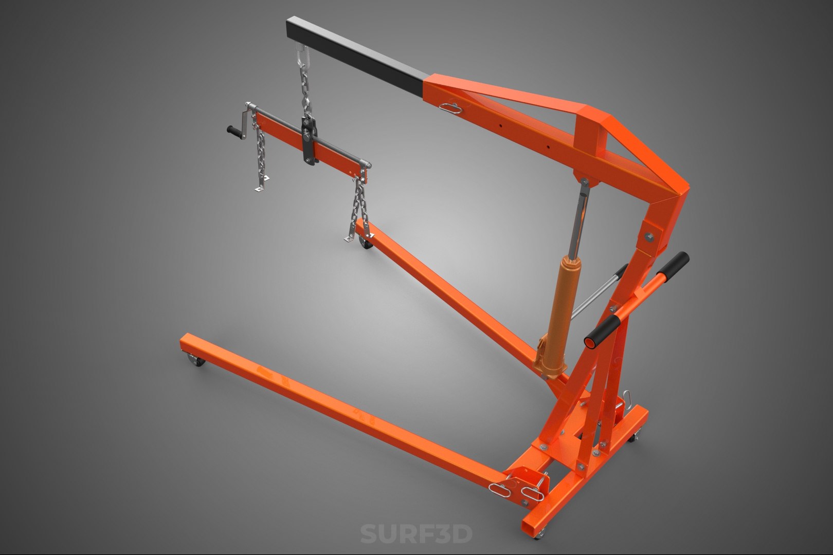 3D CRANE ENGINE HOIST LIFT WINCH HYDRAULIC LEVELER BALANCER LOAD UP ...