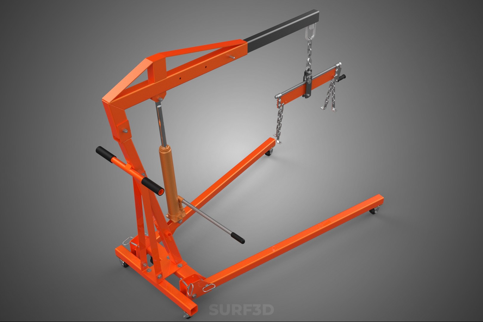 3D CRANE ENGINE HOIST LIFT WINCH HYDRAULIC LEVELER BALANCER LOAD UP ...