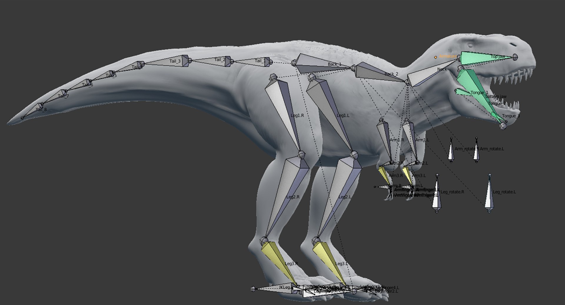 3d Tyrannosaurus Rex Dinosaur Rigged