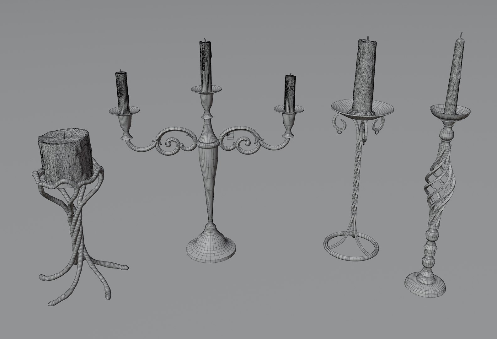 3D CANDLESTICK COLLECTION Model - TurboSquid 1868385