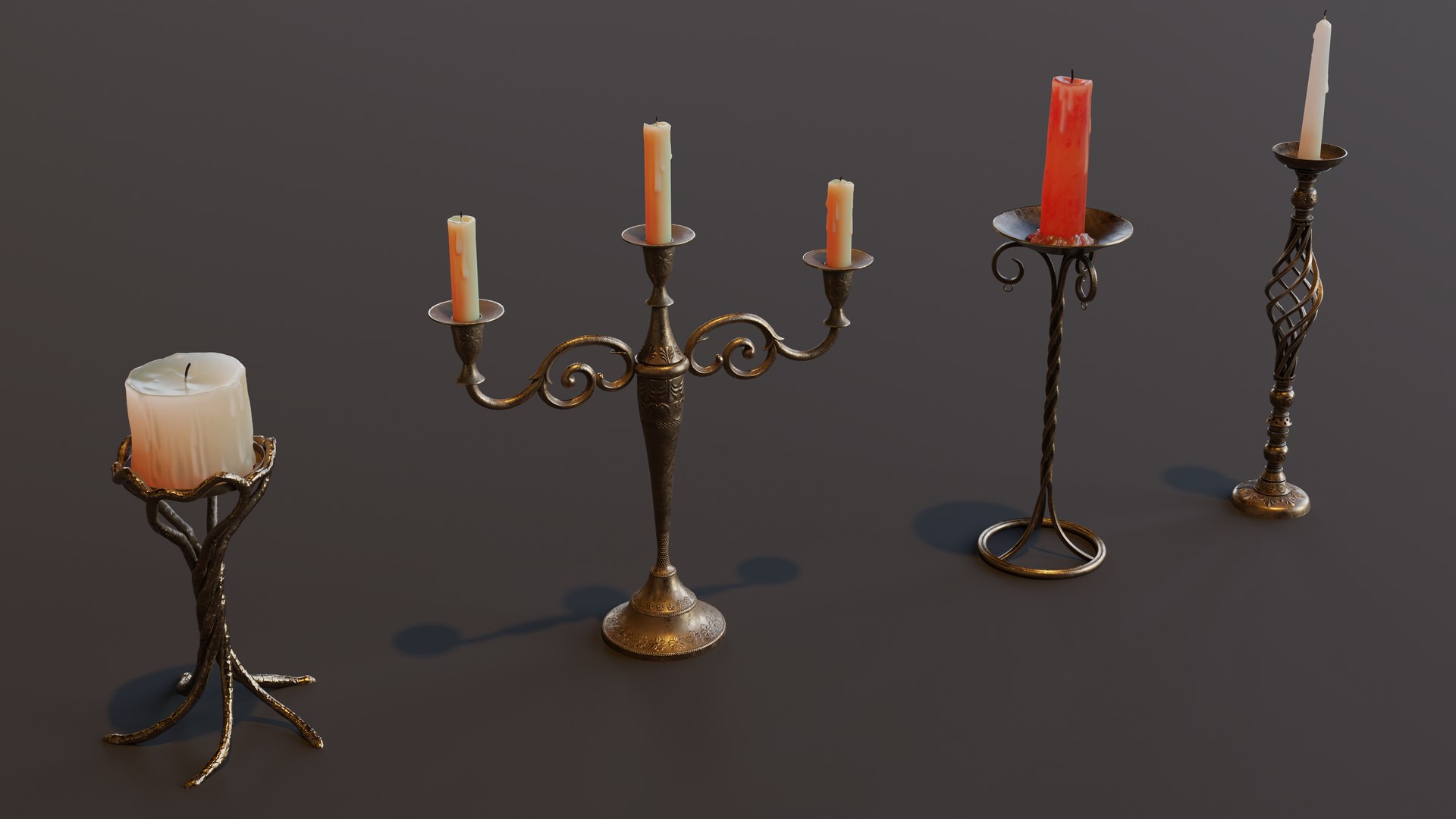 3D CANDLESTICK COLLECTION Model - TurboSquid 1868385