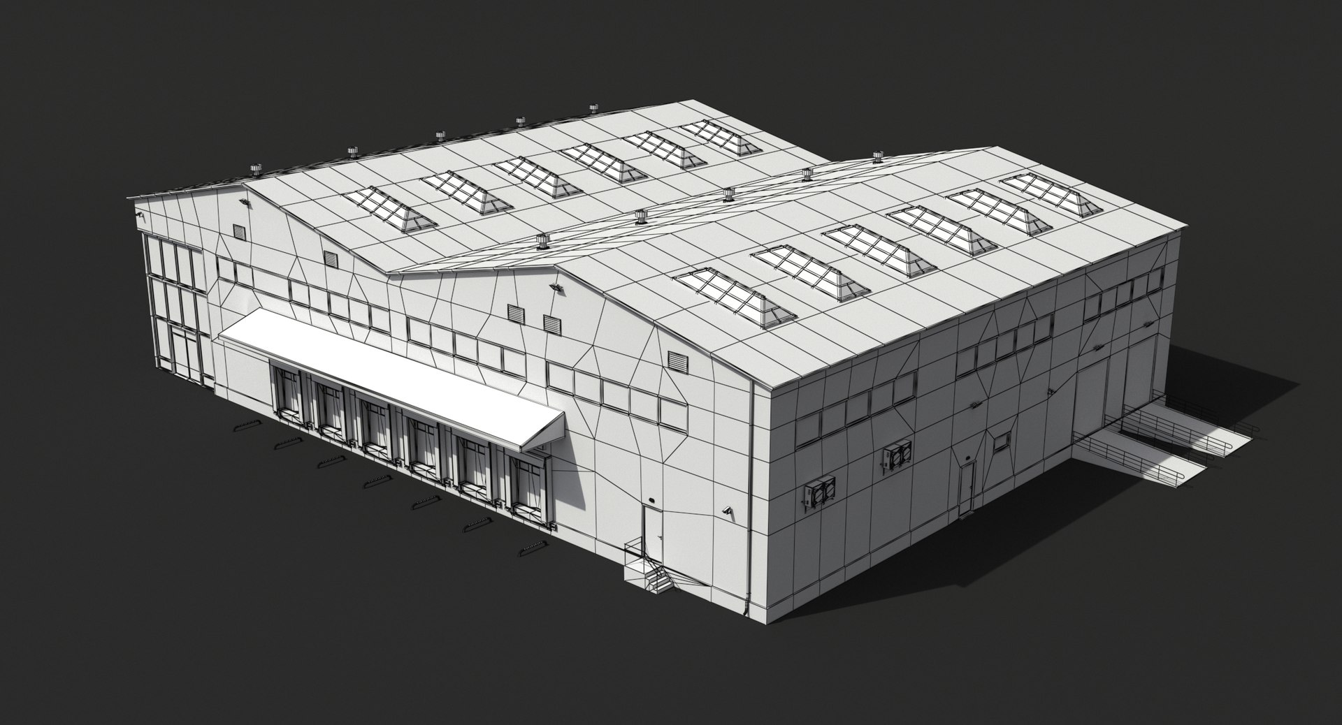 Industrial Building 28 White 3D Model - TurboSquid 2141279