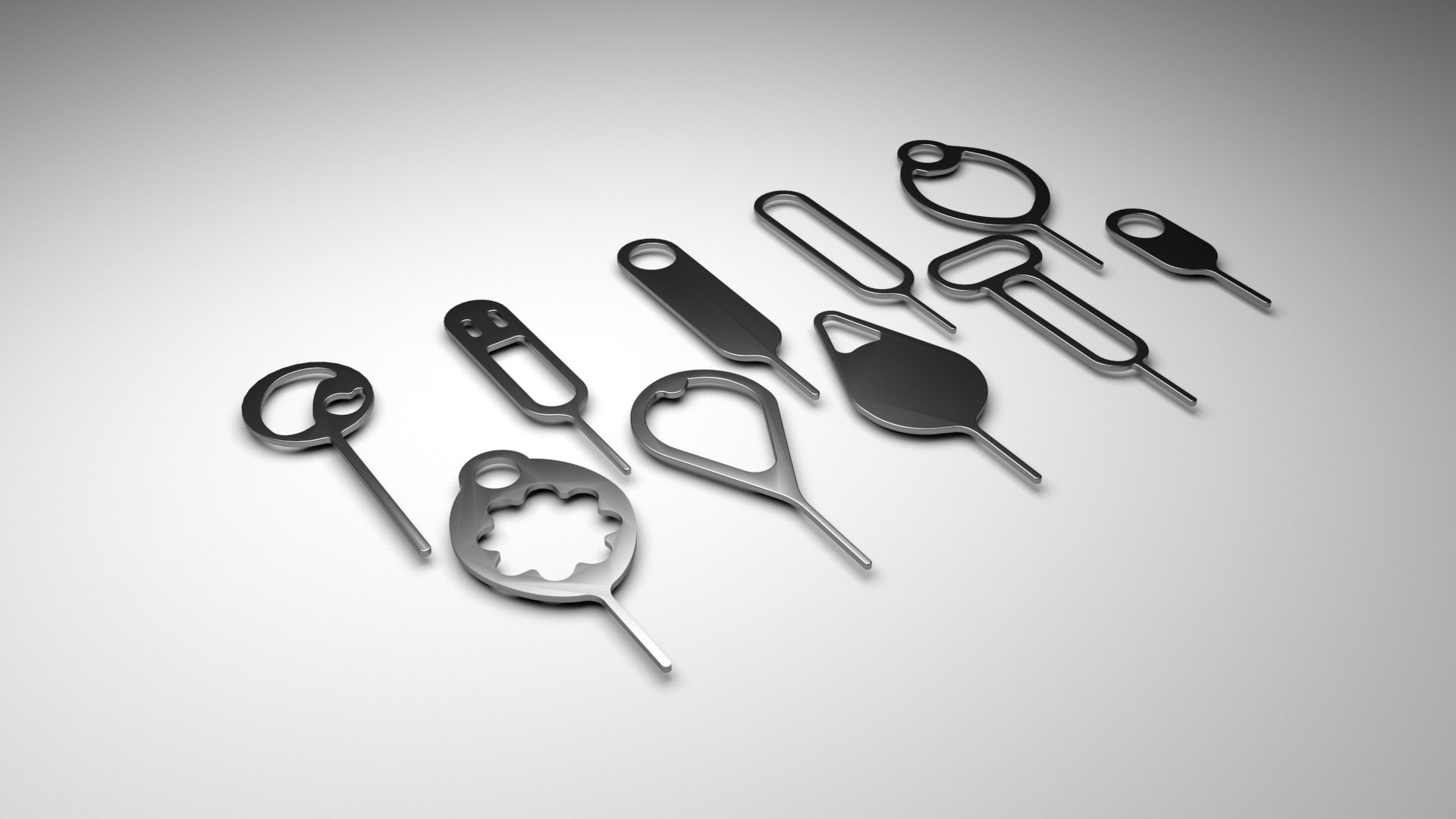 3D Sim Card Openers Set - TurboSquid 1785573