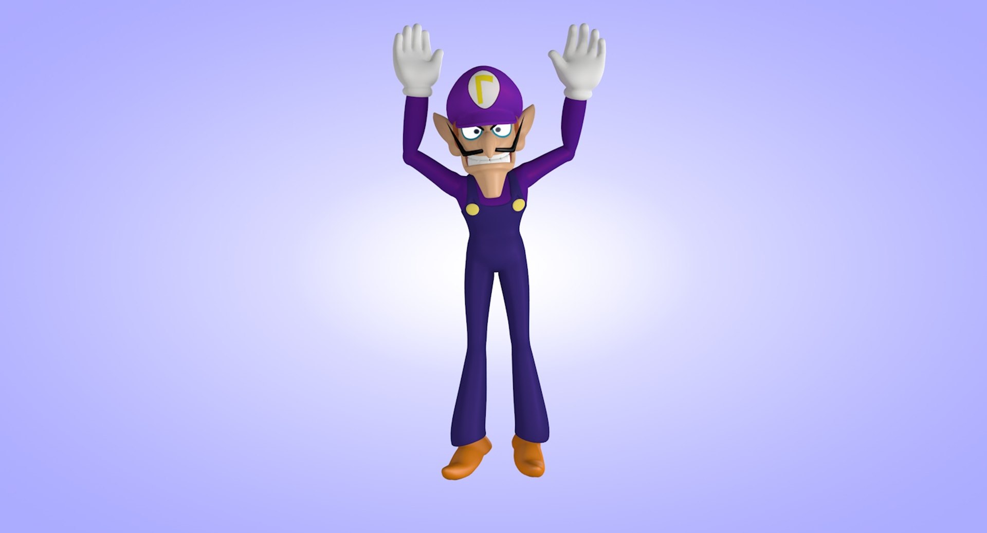 3d Model Waluigi Rigged Cartoon