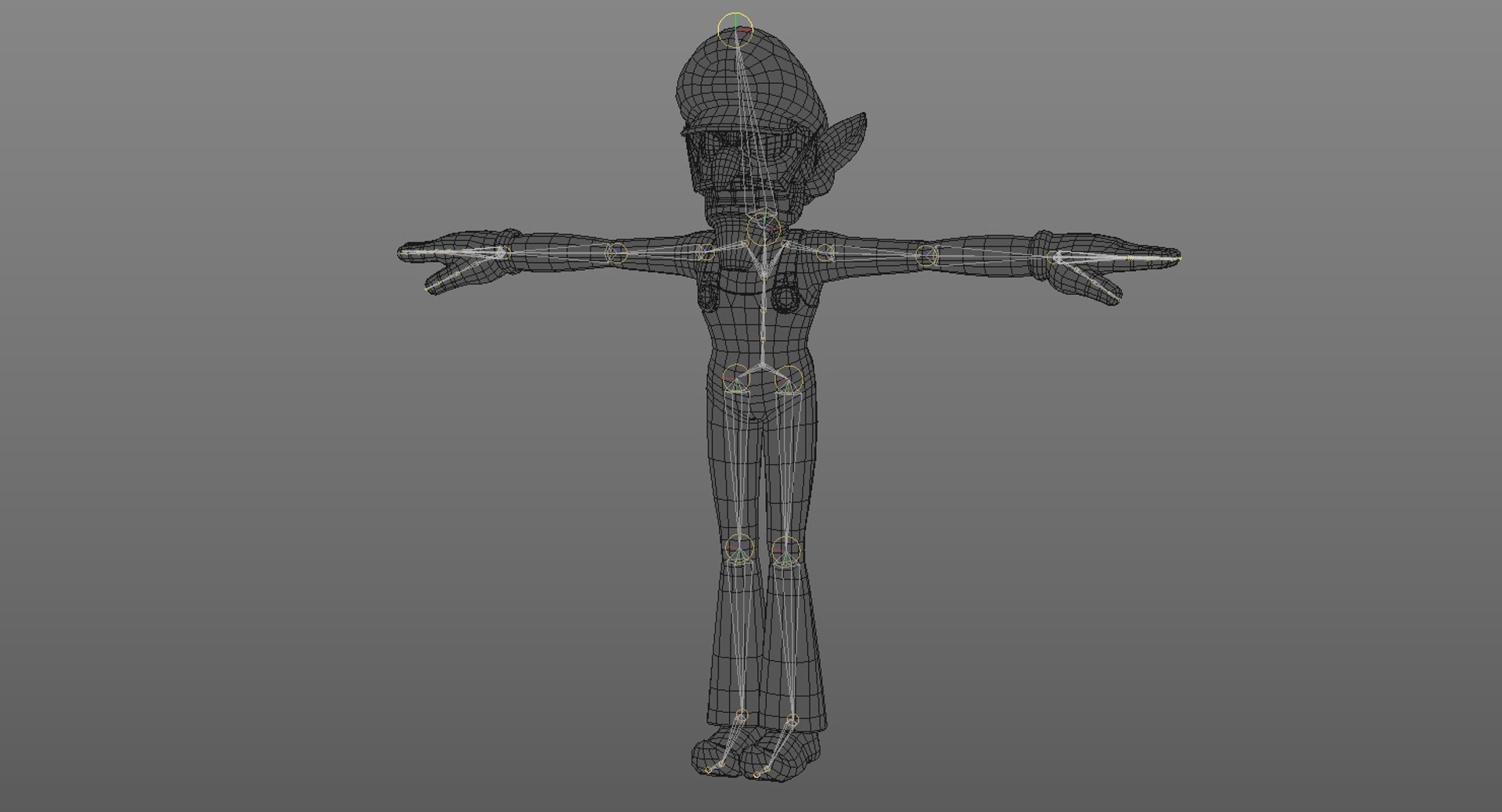 3d model waluigi rigged cartoon