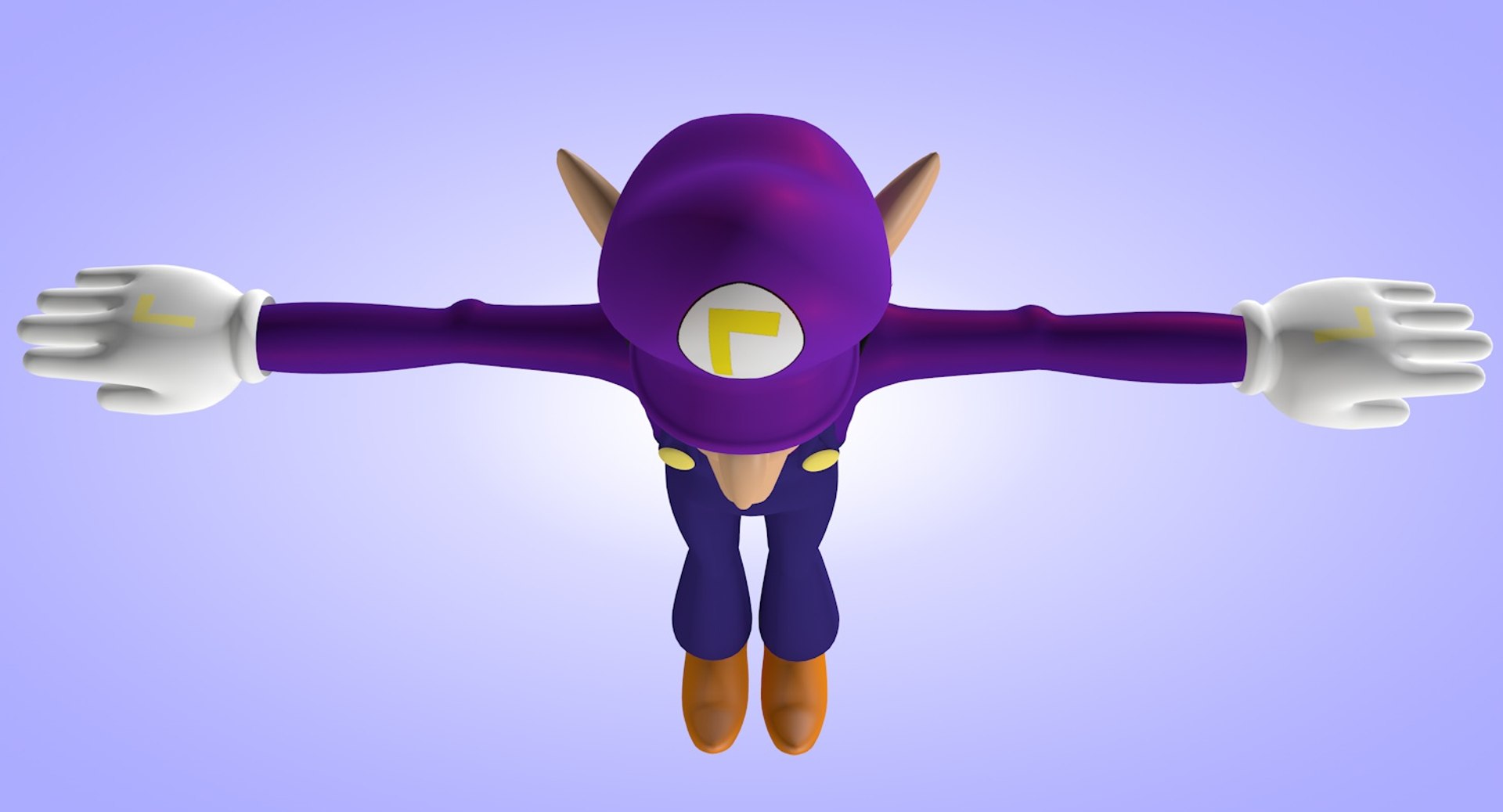 3d Model Waluigi Rigged Cartoon