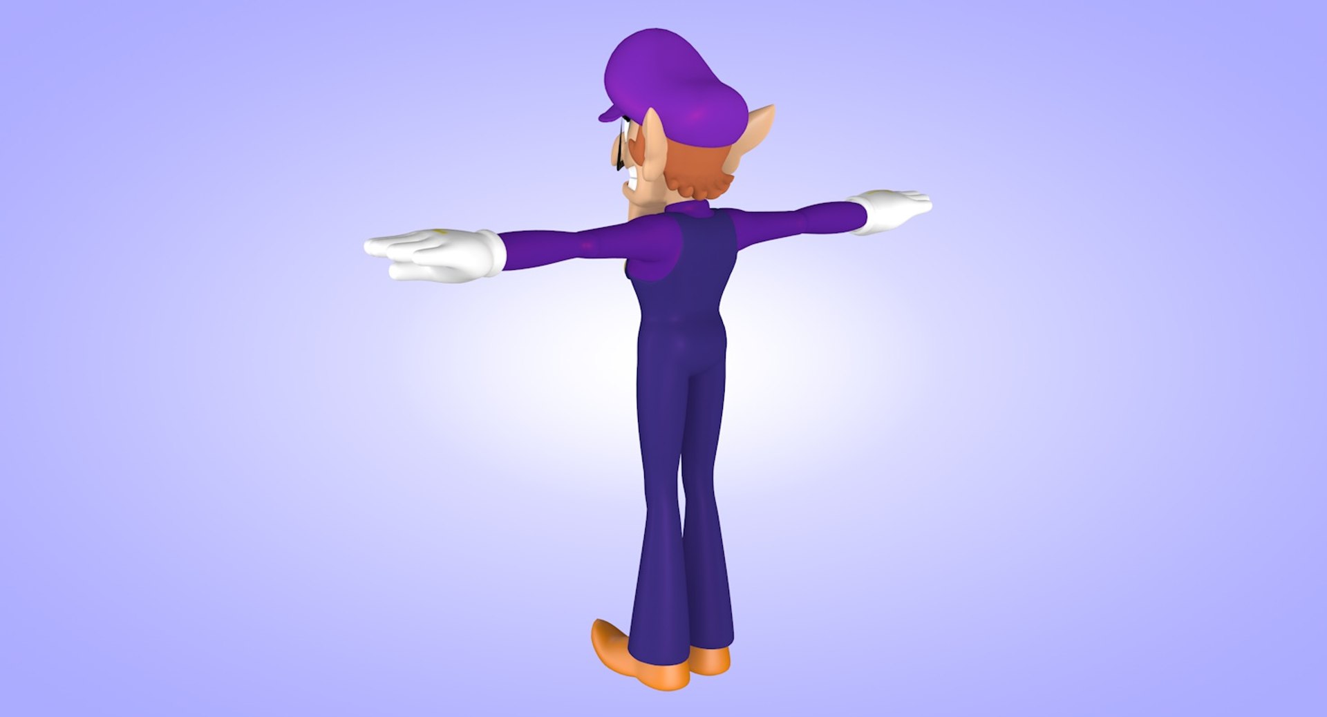 3d Model Waluigi Rigged Cartoon