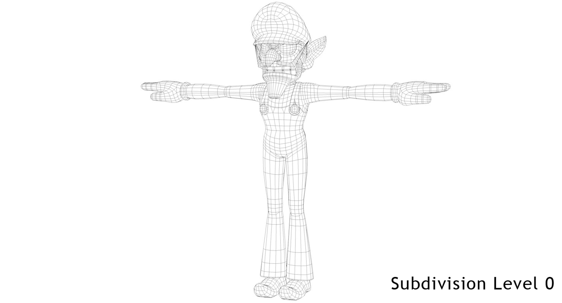 3d Model Waluigi Rigged Cartoon