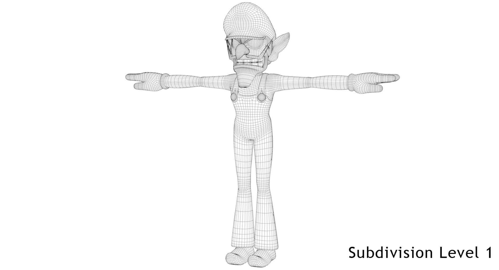 3d Model Waluigi Rigged Cartoon