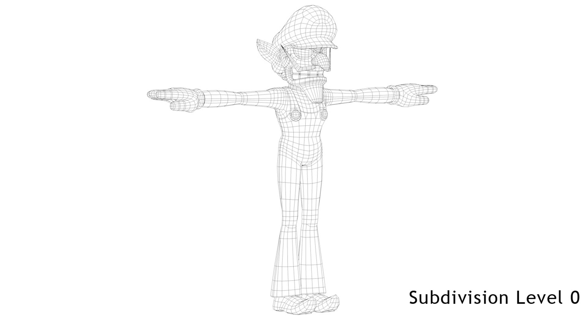 3d model waluigi rigged cartoon