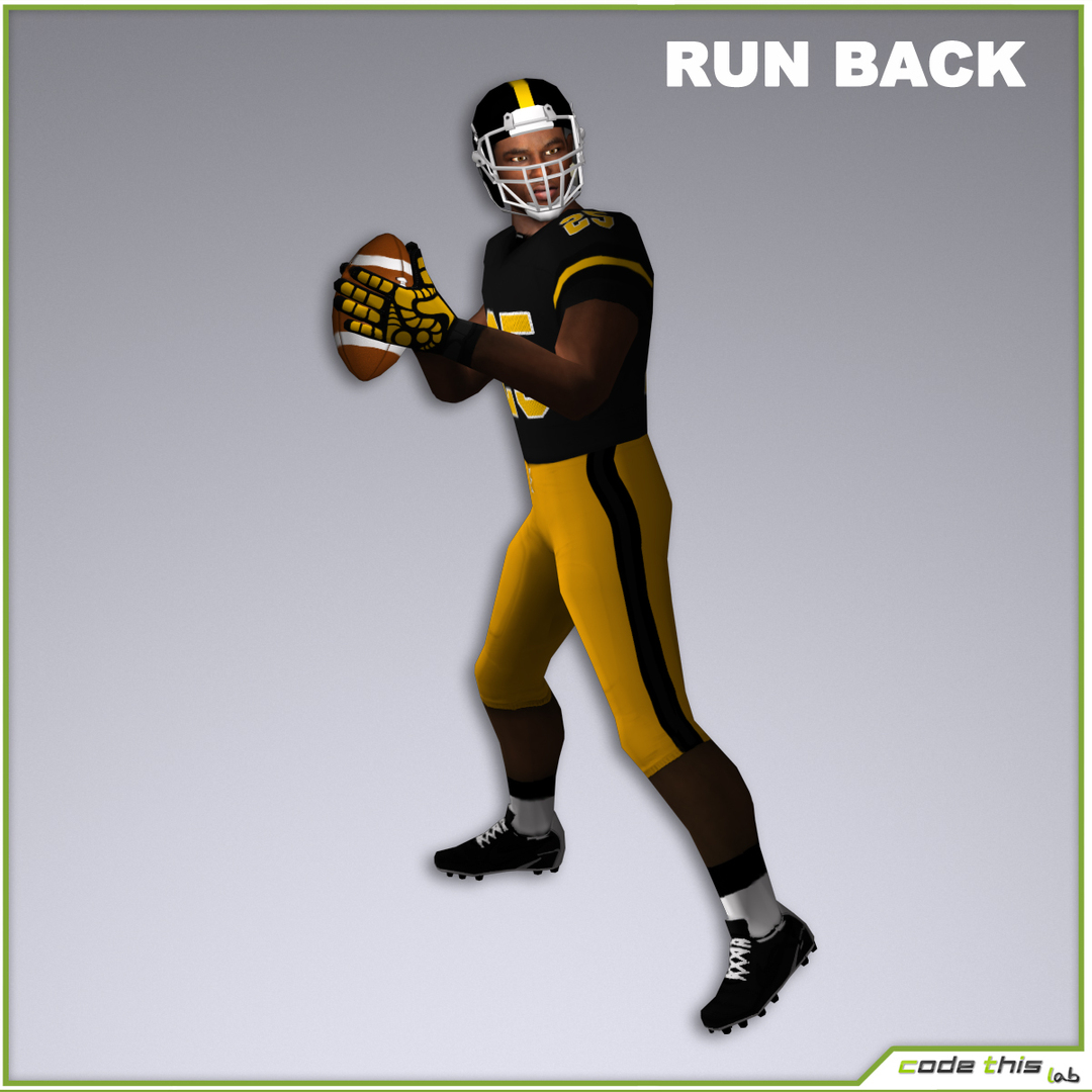 american football player 3d model