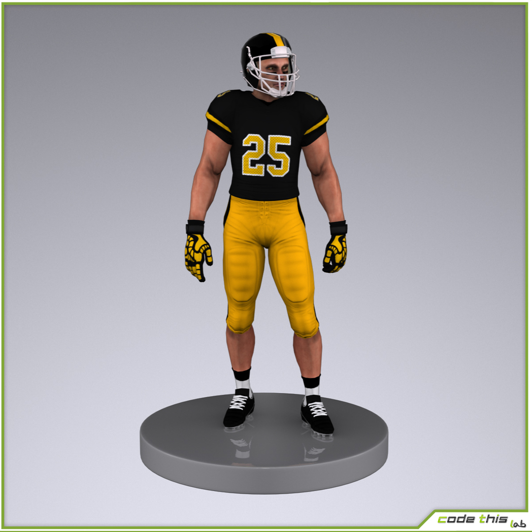 american football player 3d model