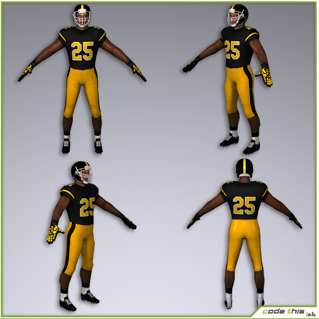 american football player 3d model