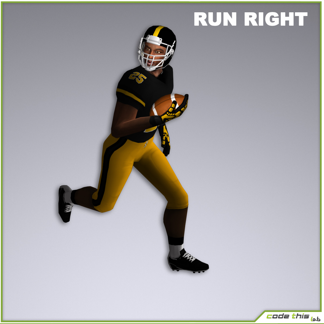 american football player 3d model