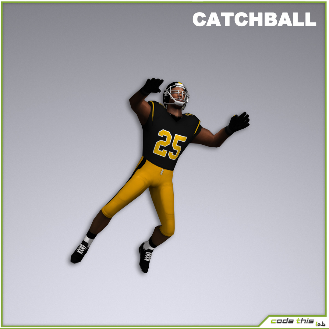 american football player 3d model