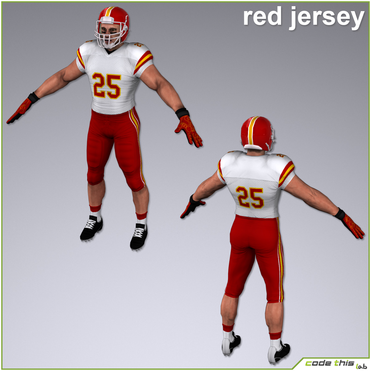 american football player 3d model