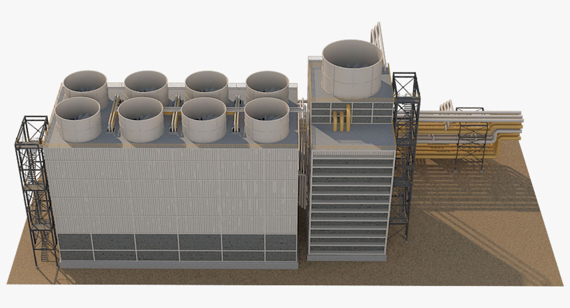 3D Industrial Cooling Tower 3 - TurboSquid 1413743