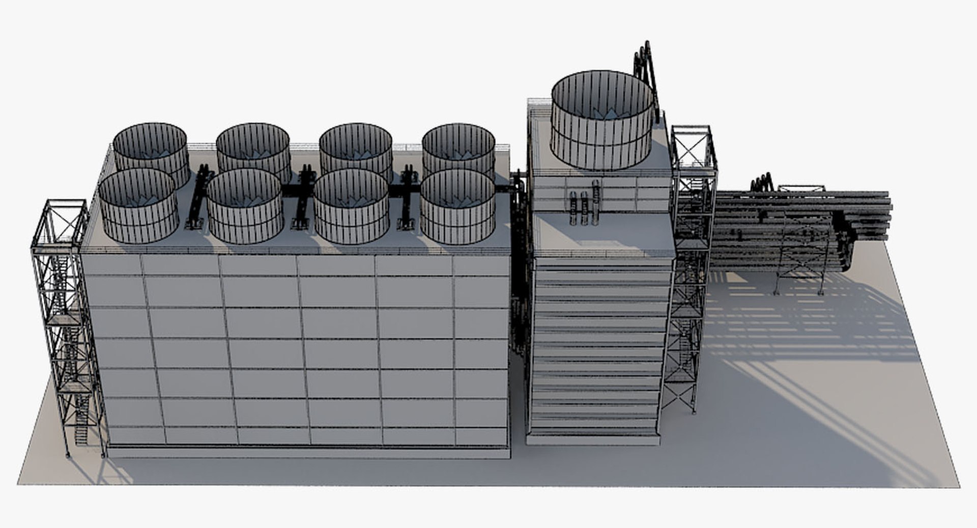 3D Industrial Cooling Tower 3 - TurboSquid 1413743