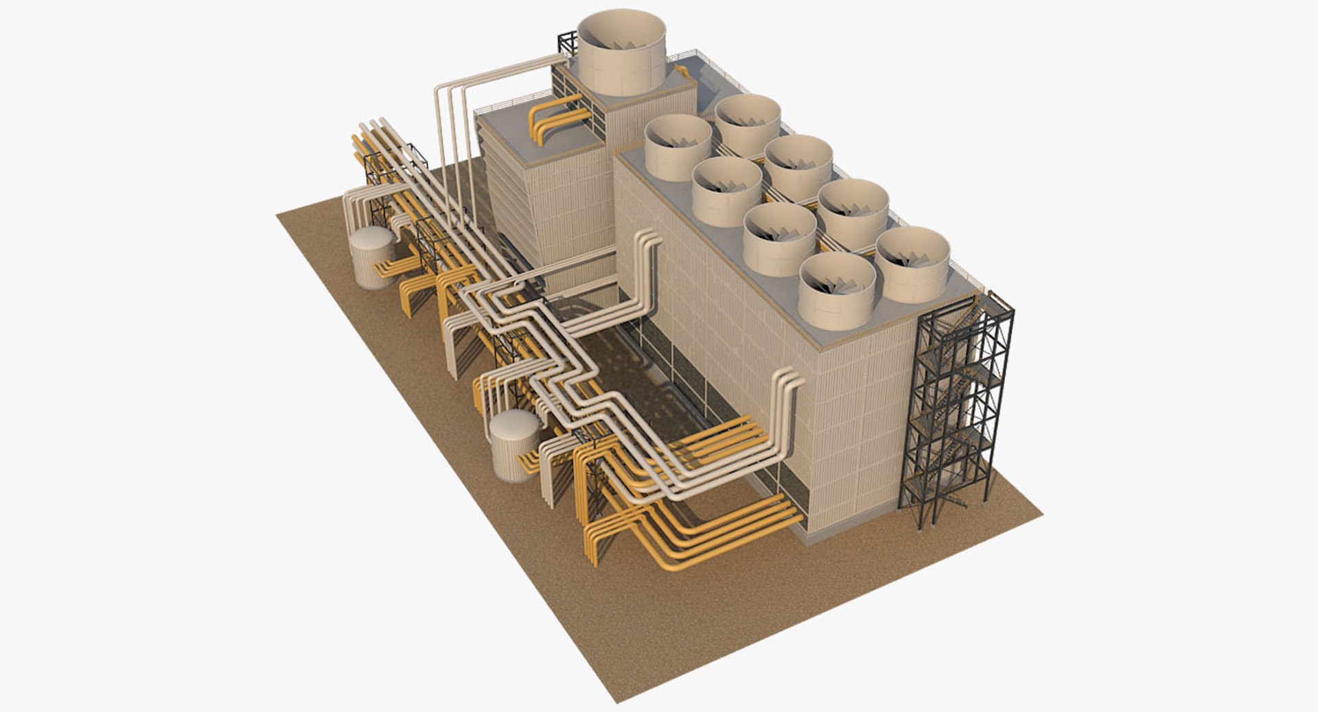 3D Industrial Cooling Tower 3 - TurboSquid 1413743