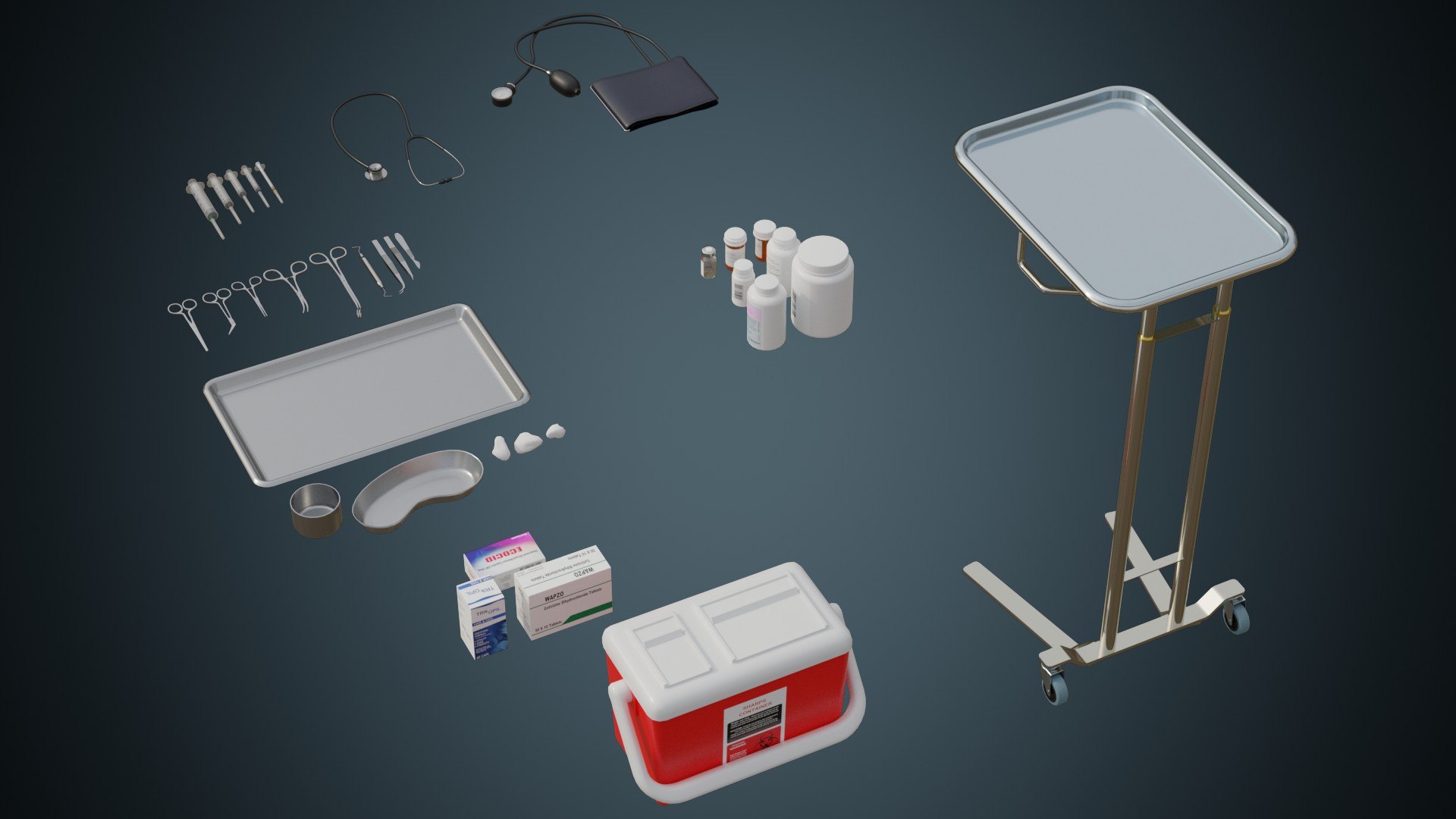 Hospital Props Collection 3 Basic Model - TurboSquid 2105149