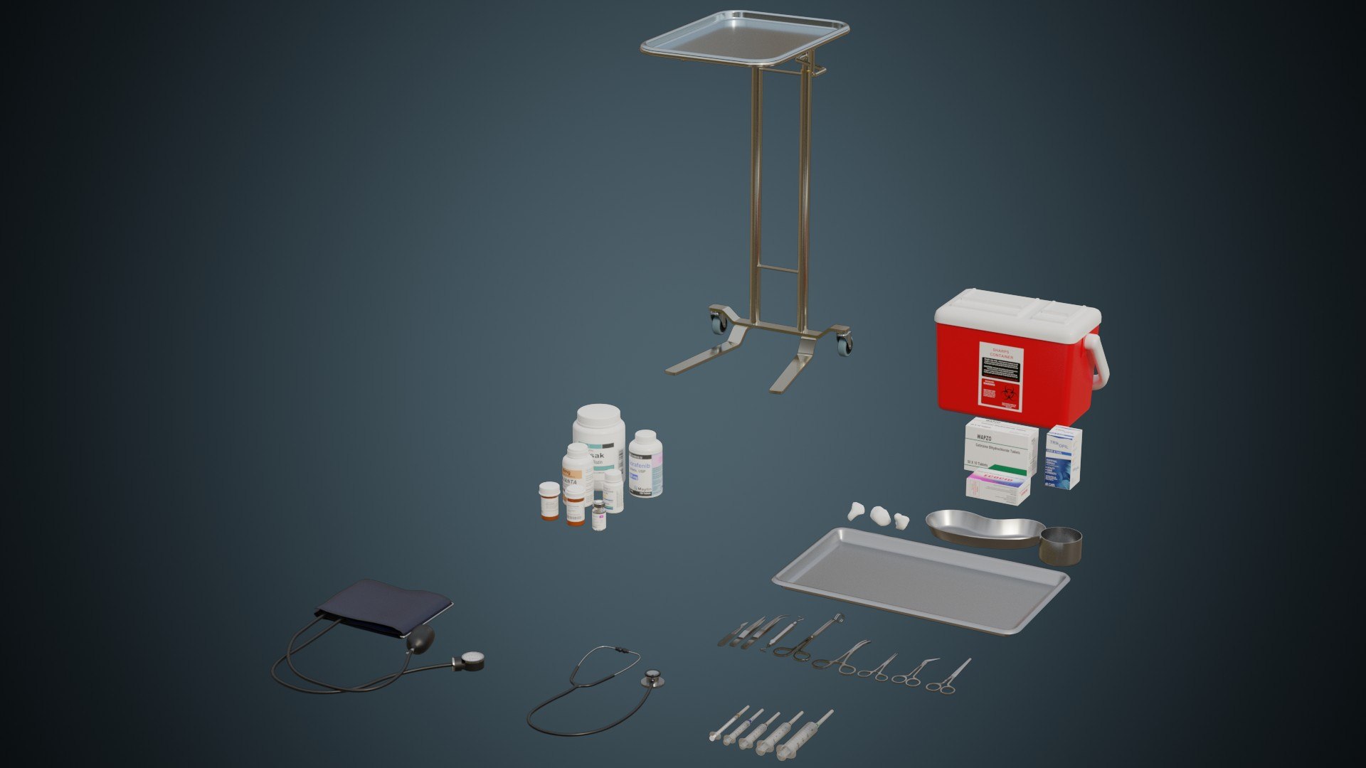 Hospital Props Collection 3 Basic Model - TurboSquid 2105149