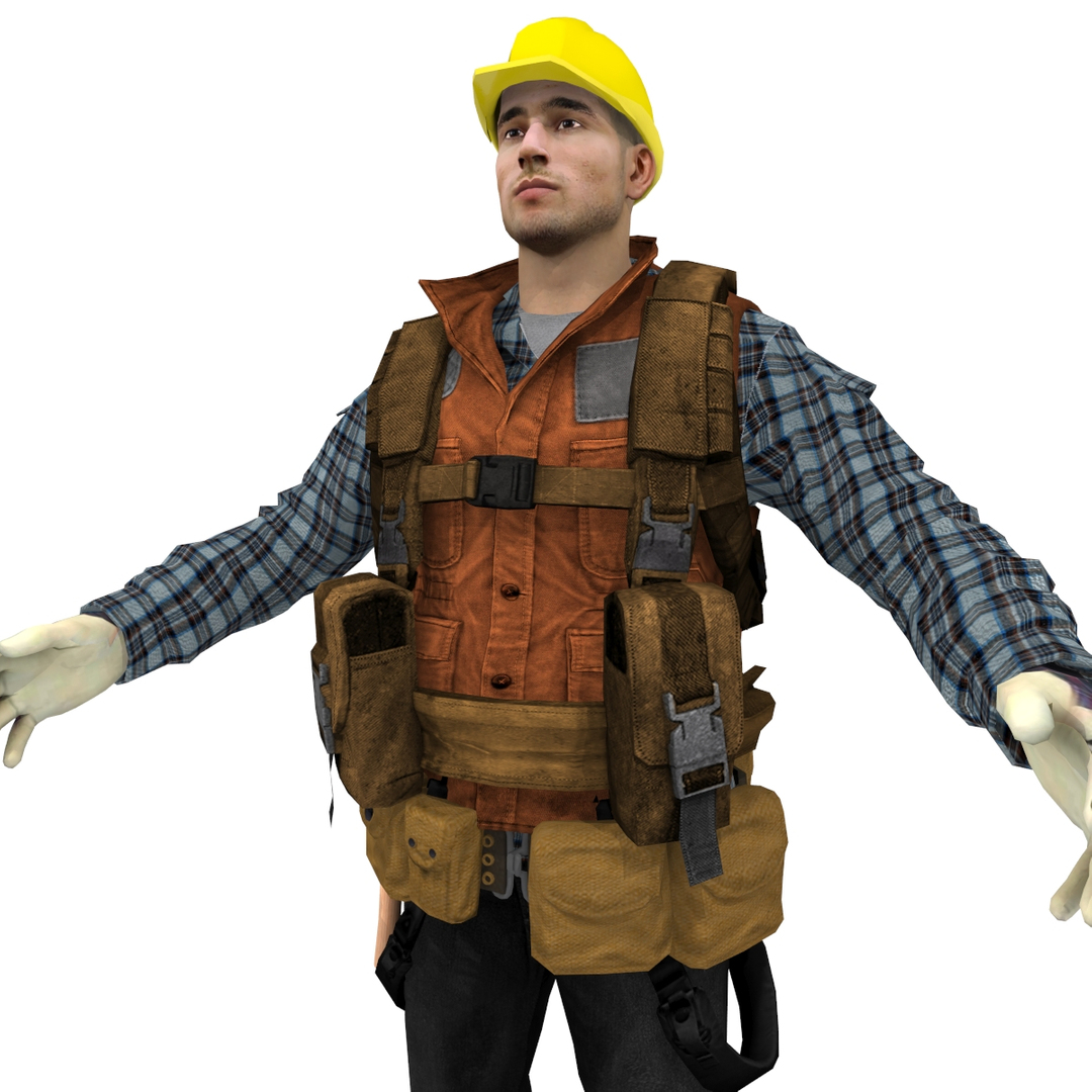 3d worker man model