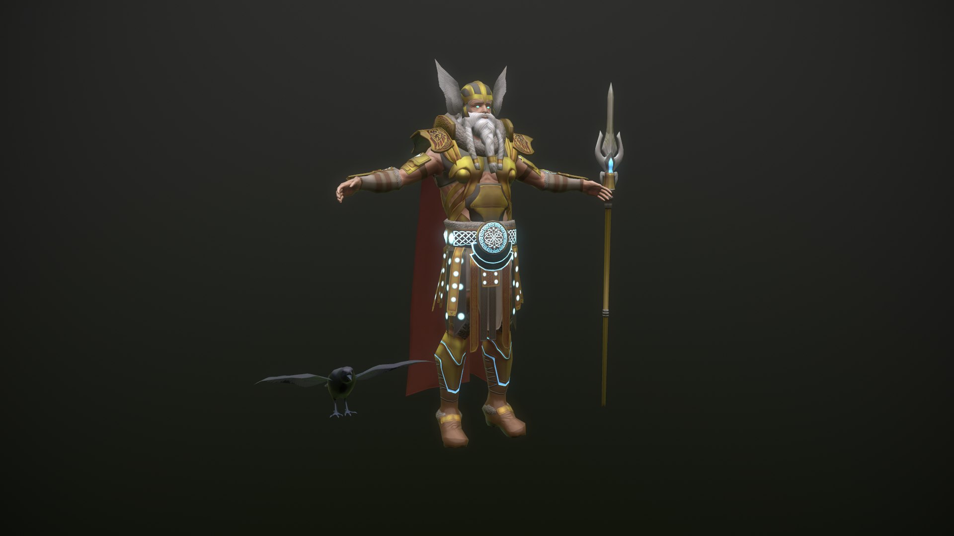 Male Game Character V3-9 Odin God - Low Poly 3D Model - TurboSquid 2139626