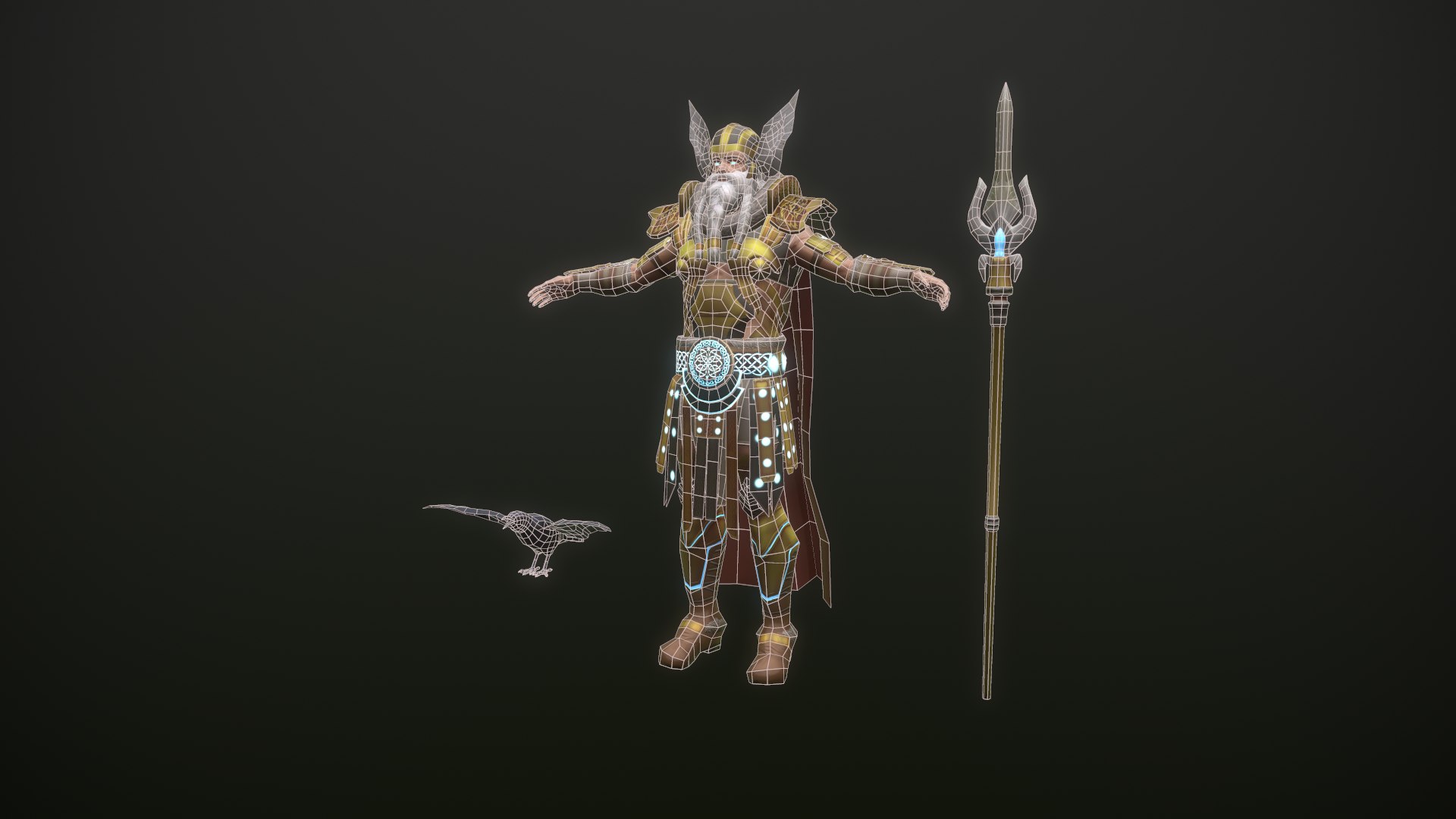 Male Game Character V3-9 Odin God - Low Poly 3D Model - TurboSquid 2139626