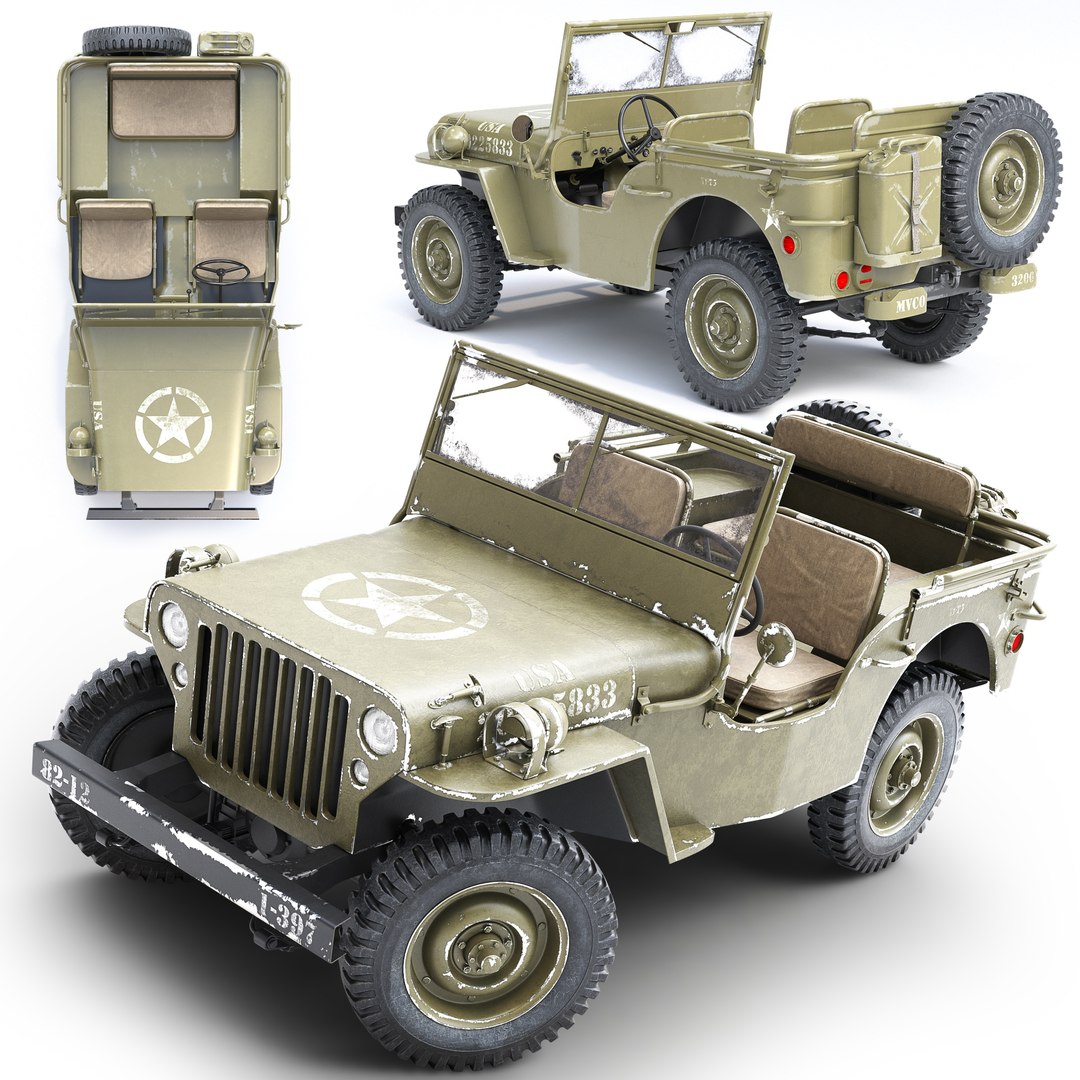3D Army Willys Jeep - TurboSquid 1701124