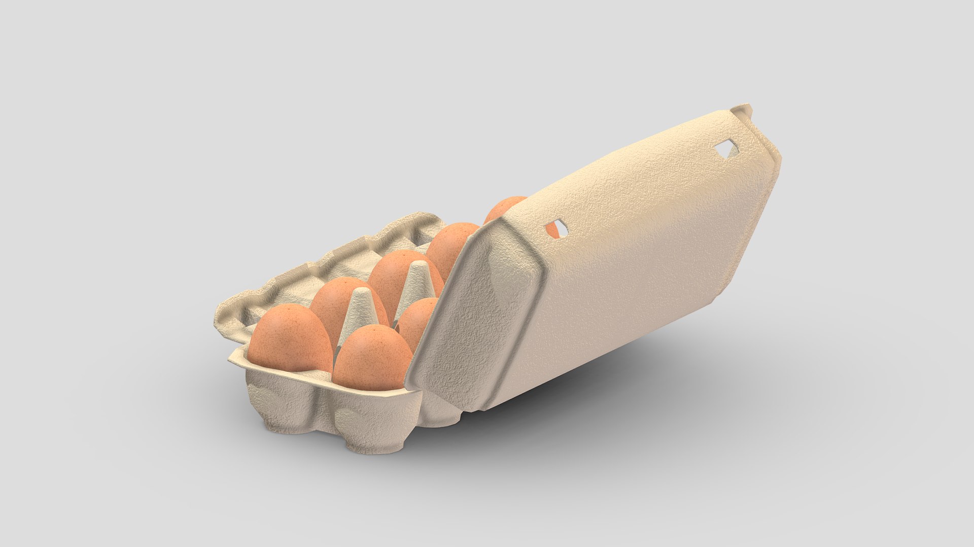 3D Supermarket Eggs Container 02 Low Poly PBR Realistic Model - TurboSquid 1996035