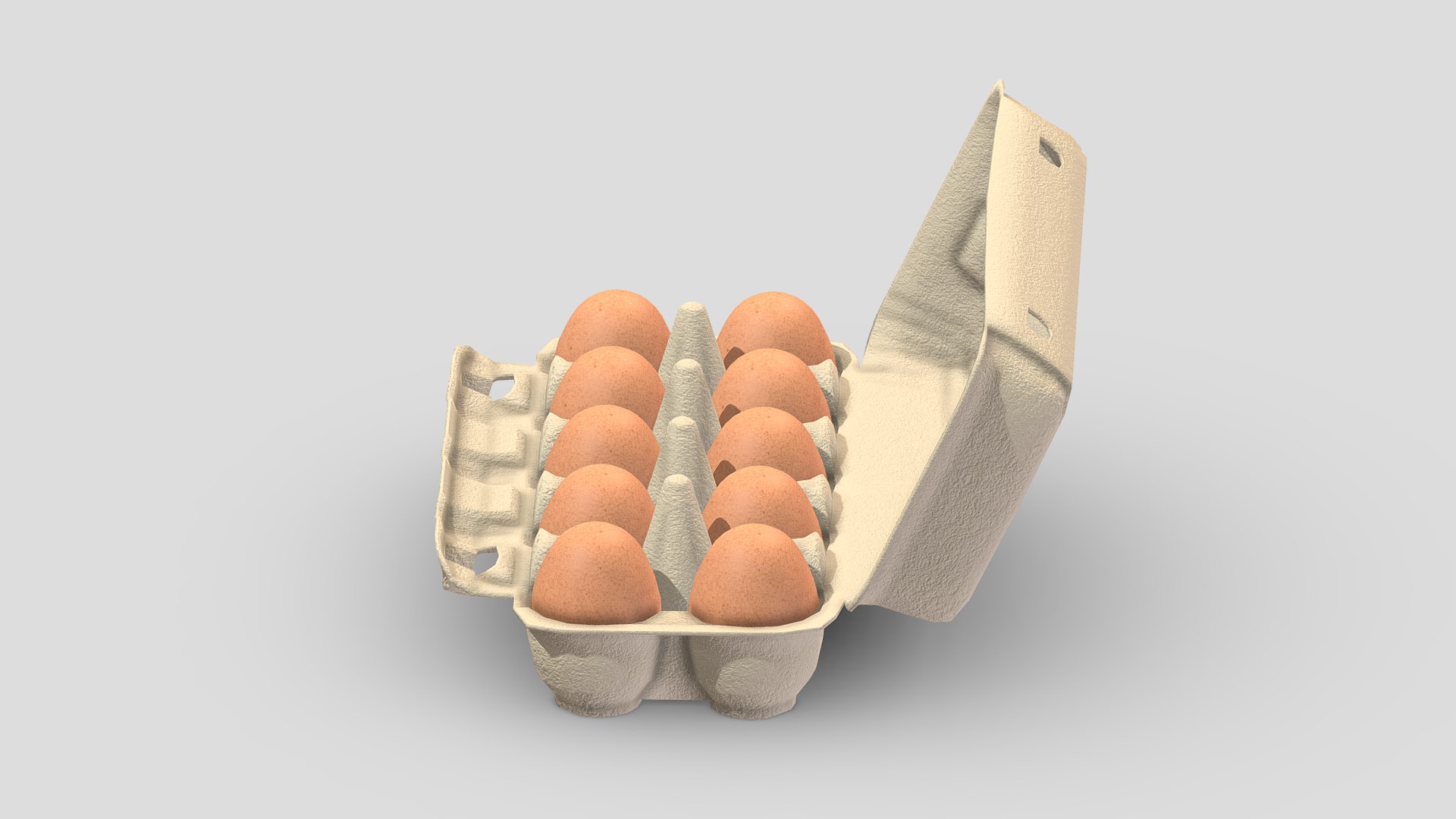 3D Supermarket Eggs Container 02 Low Poly PBR Realistic Model - TurboSquid 1996035