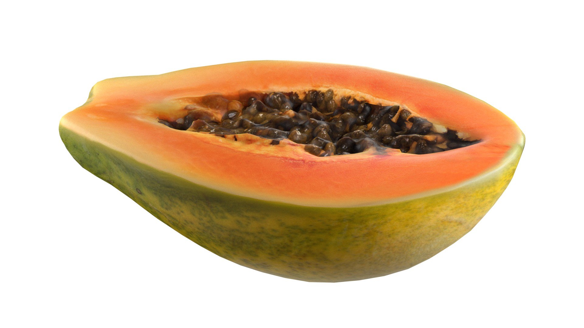 Papaya Fruit Half And Full Model - TurboSquid 2385092