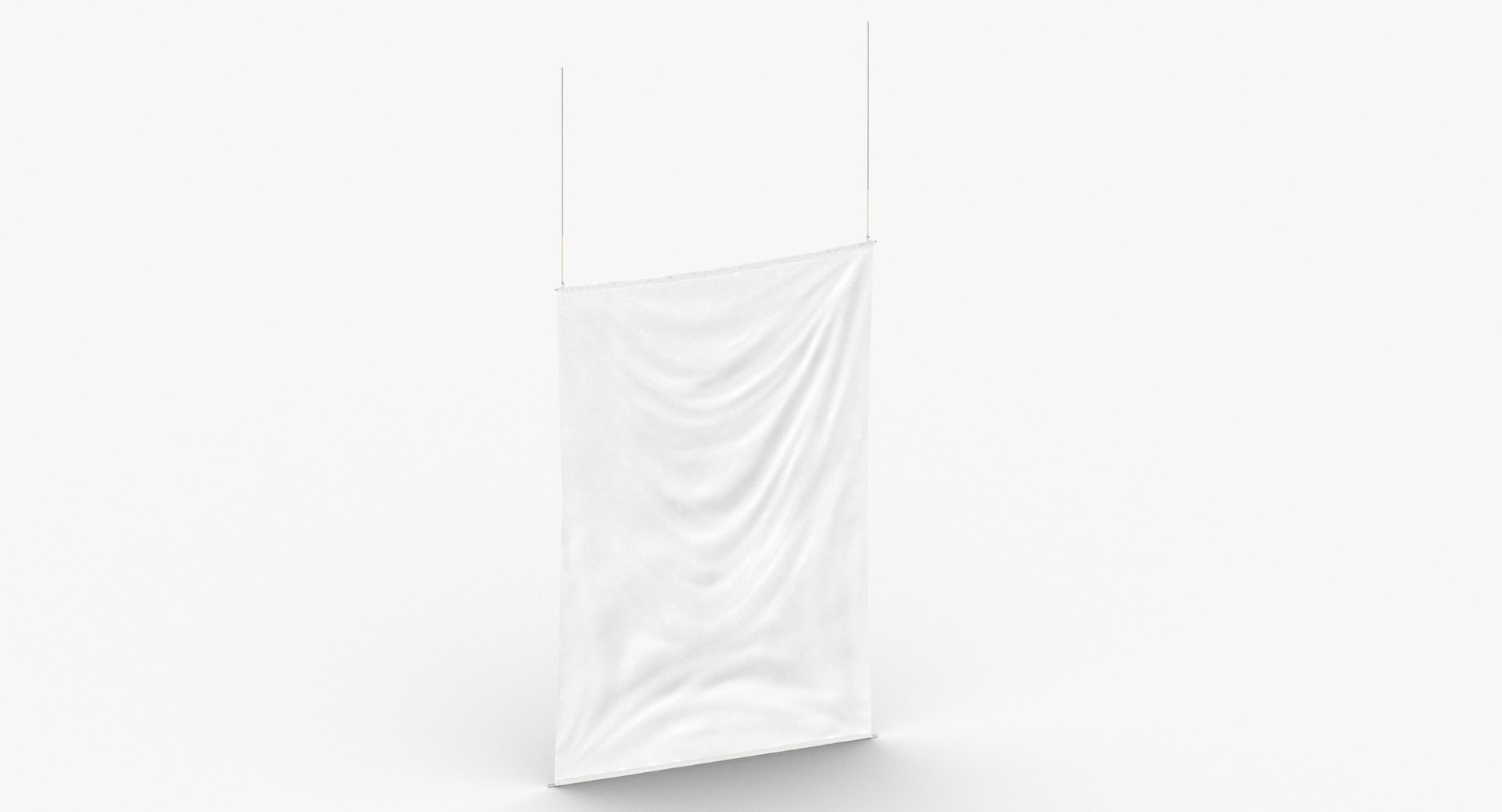 Banner Waving Vertical White 3D Model - TurboSquid 1581643