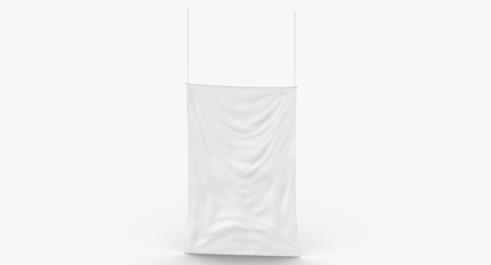Banner Waving Vertical White 3D Model - TurboSquid 1581643