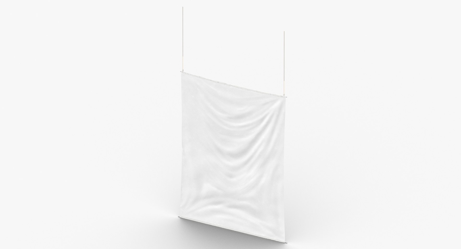 Banner Waving Vertical White 3D Model - TurboSquid 1581643