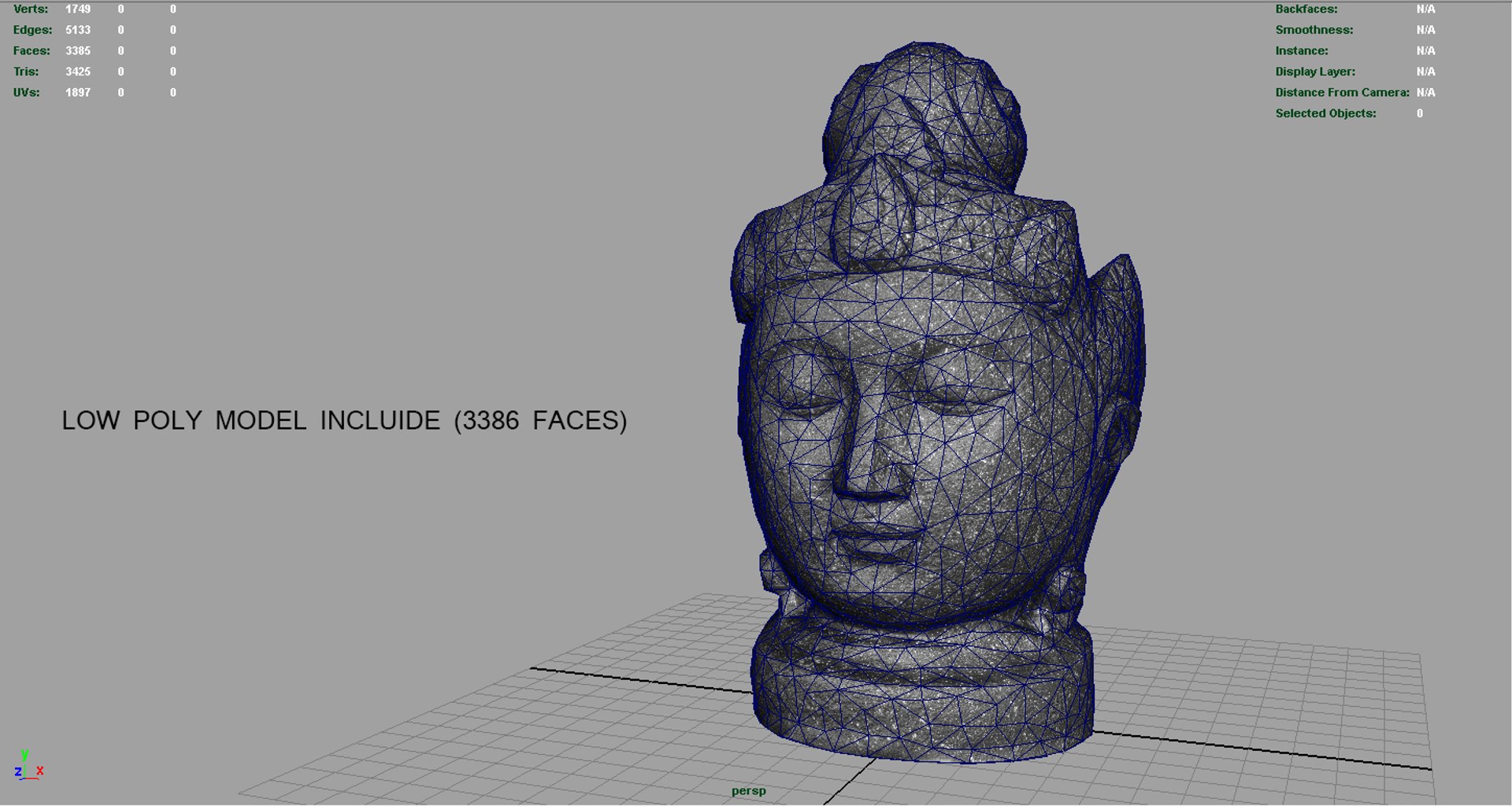 Statue Head 3d X