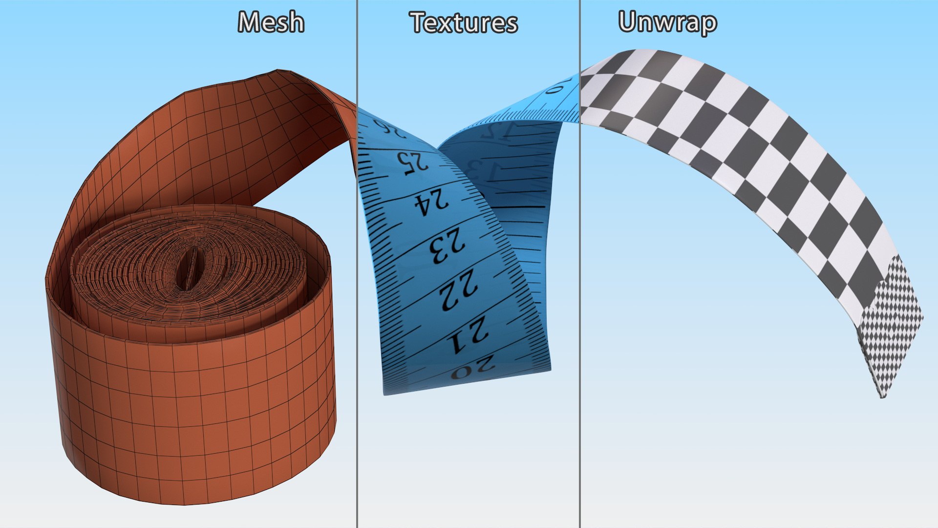 Blue Sewing Tape Measure 3D Model - TurboSquid 2146524