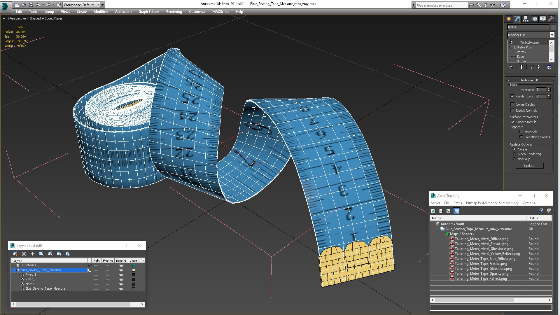 Blue Sewing Tape Measure 3D Model - TurboSquid 2146524